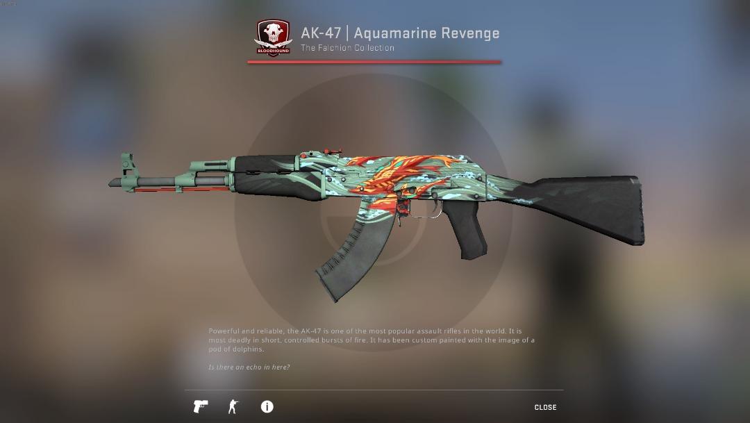 CSGO SKIN (AK-47 Aquamarine Revenge), Video Gaming, Gaming Accessories ...