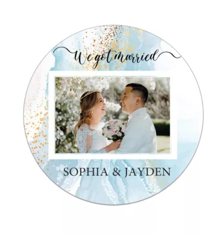 Custom Photo Stickers Labels Wedding Sticker Personalized Photo Design ...