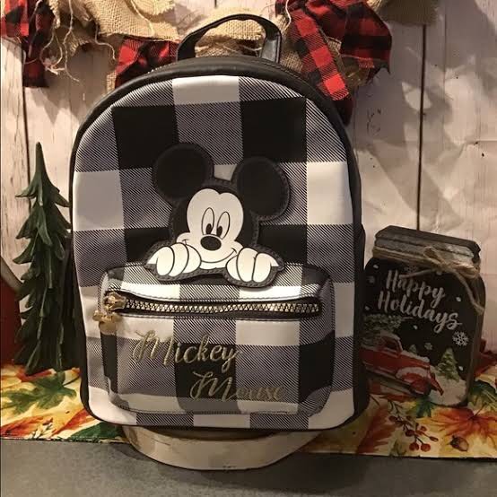 Disney Mickey Mouse Black and White Checkered Backpack Bag by Primark ...