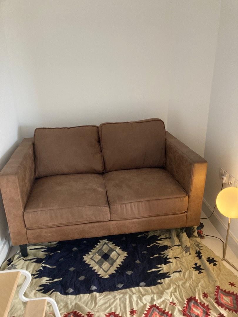 Faux Leather Sofa / Vegan Leather Sofa, Furniture & Home Living ...