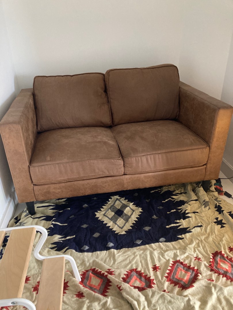 Faux Leather Sofa / Vegan Leather Sofa, Furniture & Home Living ...