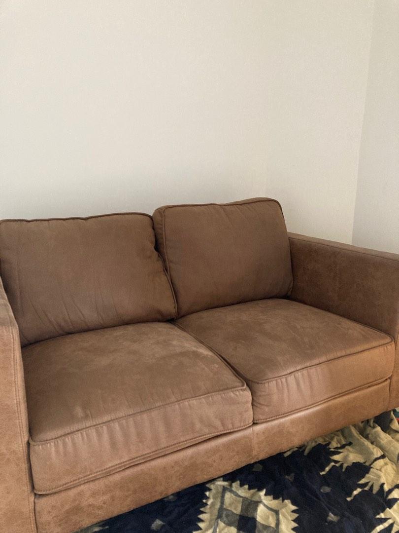 Faux Leather Sofa / Vegan Leather Sofa, Furniture & Home Living ...