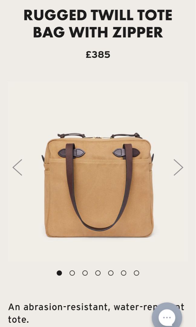 Filson Rugged Twill Tote Bag with Zipper, Luxury, Bags & Wallets on ...
