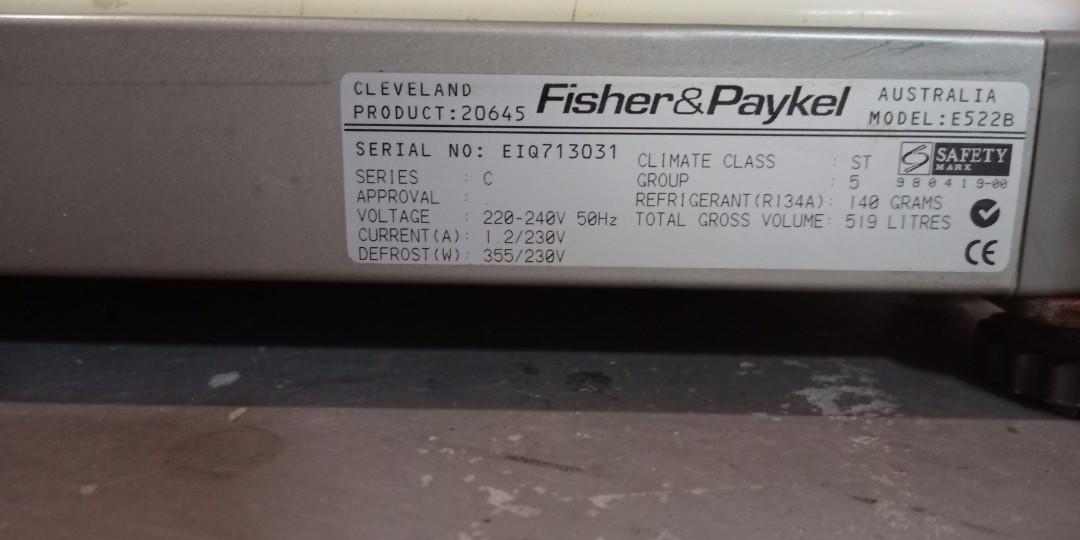 Fisher Paykel Fridge 519 Litres (E522B), TV & Home Appliances, Kitchen ...
