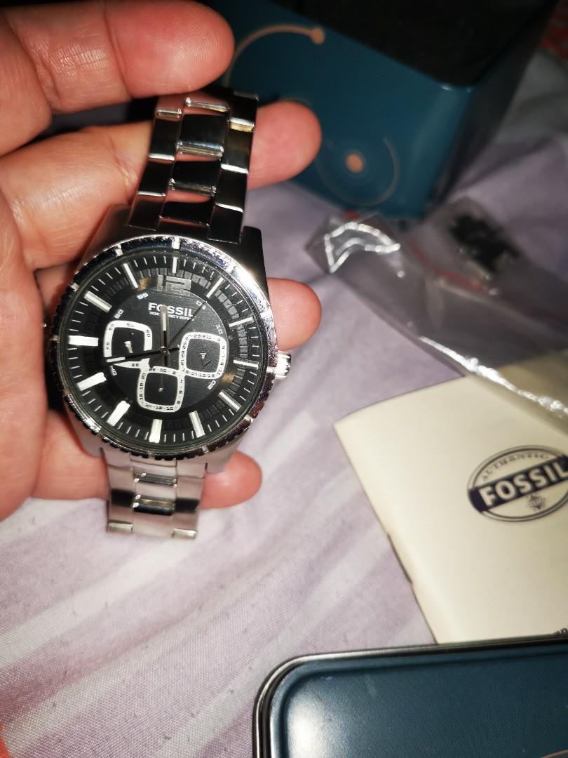 Fossil blue watch complete with case, Men's Fashion, Watches ...