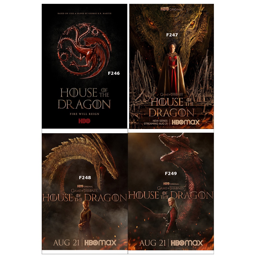 GAME OF THRONES: HOUSE OF THE DRAGON POSTERS (PART 1), Hobbies & Toys ...