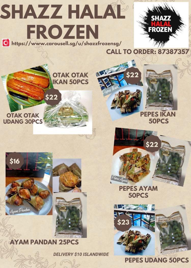 Halal BBQ Pepes / Otak -Otak / Ayam Pandan, Food & Drinks, Chilled ...
