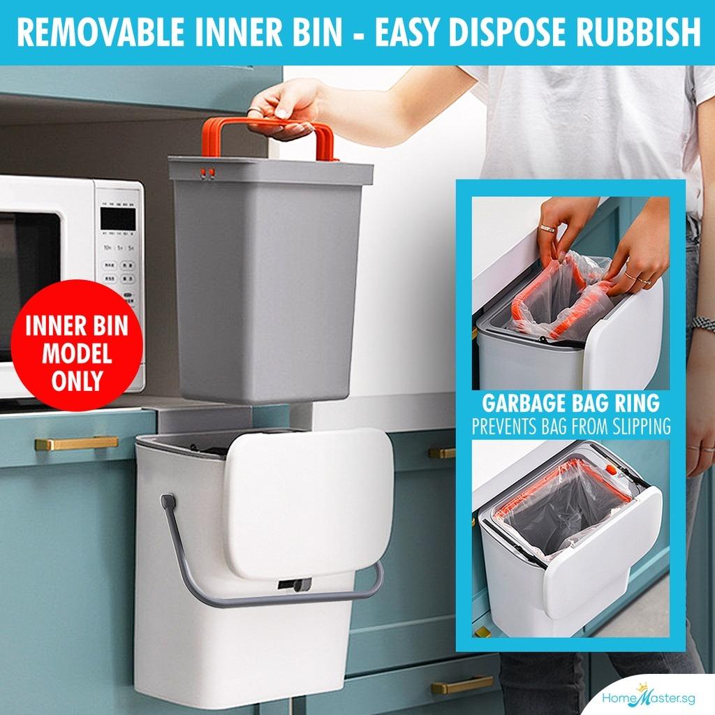 Hanging Dustbin with Cover*With or w/o Inner Bin with Handle, Furniture ...