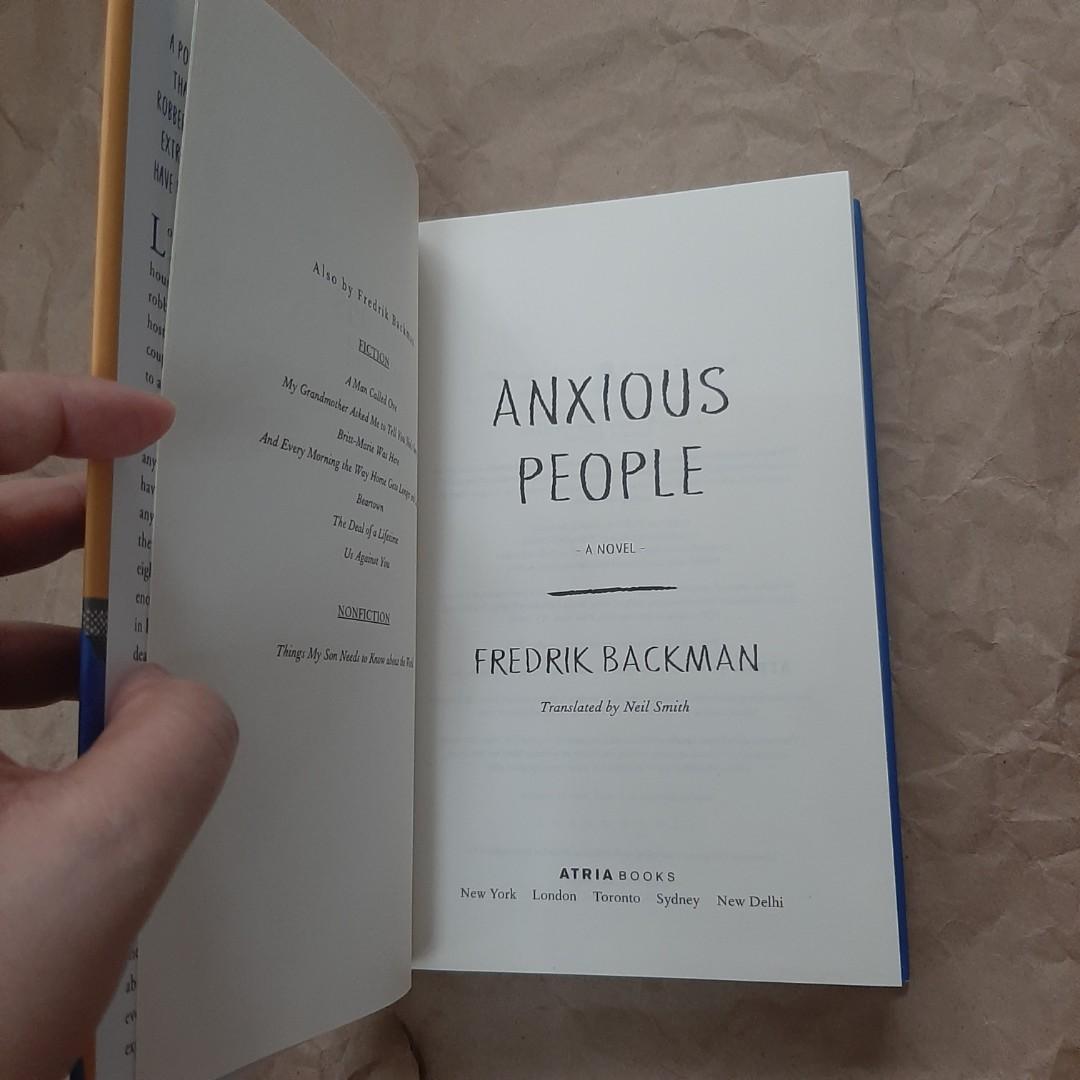 (Hardcover) Anxious People by Fredrik Backman, Hobbies & Toys, Books ...