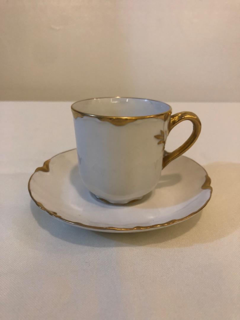 HAVILAND France Limoges RANSON Brushed Gold Demitasse Cup and Saucer ...