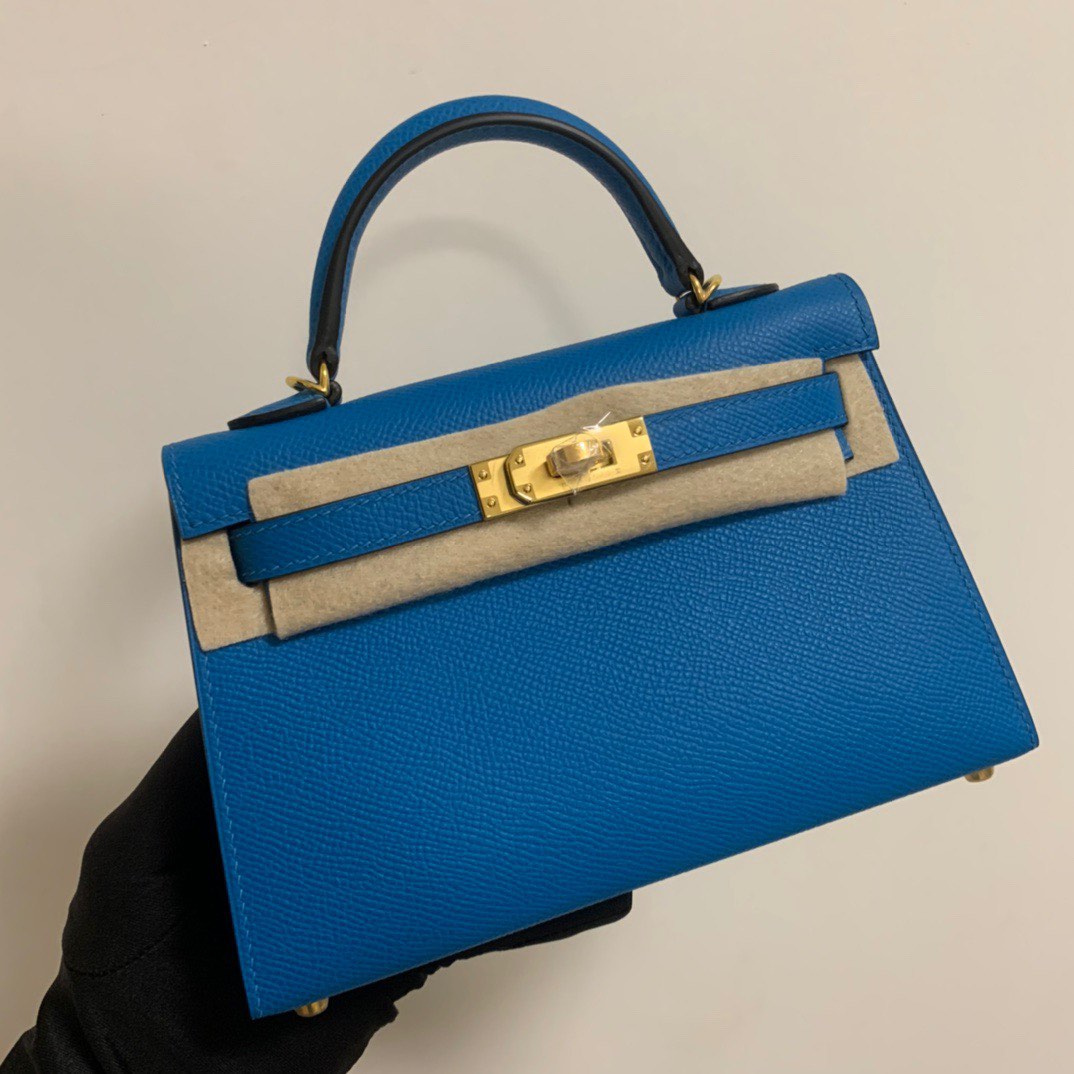 Hermes mini Kelly in blue, Women's Fashion, Bags & Wallets, Purses ...