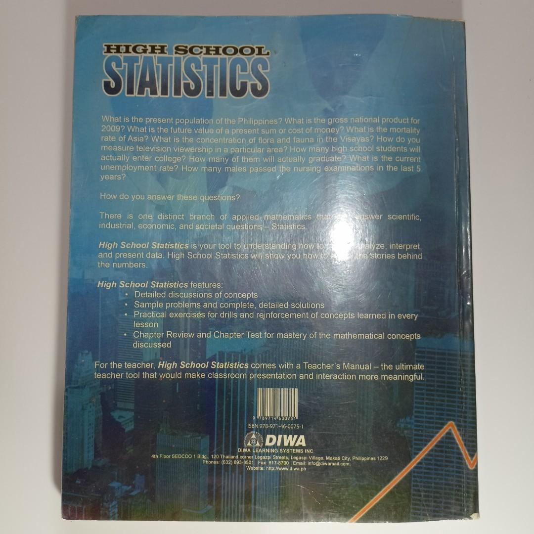 Highschool Statistics (Diwa Textbooks), Hobbies & Toys, Books ...