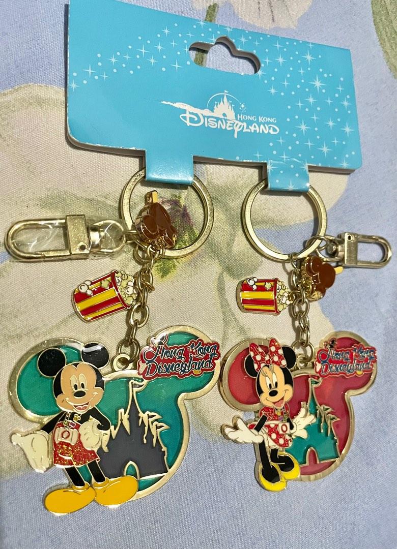 HK Disneyland Mickey & Minnie Mouse Double Keychain, Hobbies & Toys ...