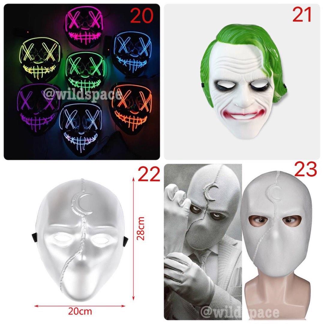 Horror Scary Halloween Cosplay Latex Plastic Joker Clown Mask Cloak ...