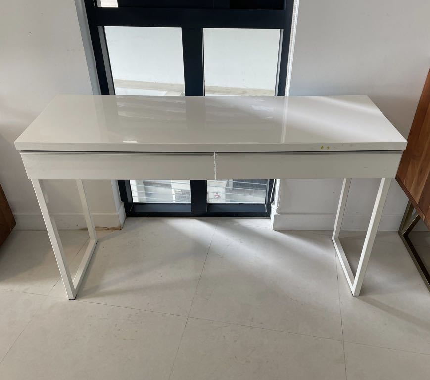 IKEA Besta Burs High Gloss Desk, Furniture & Home Living, Furniture ...
