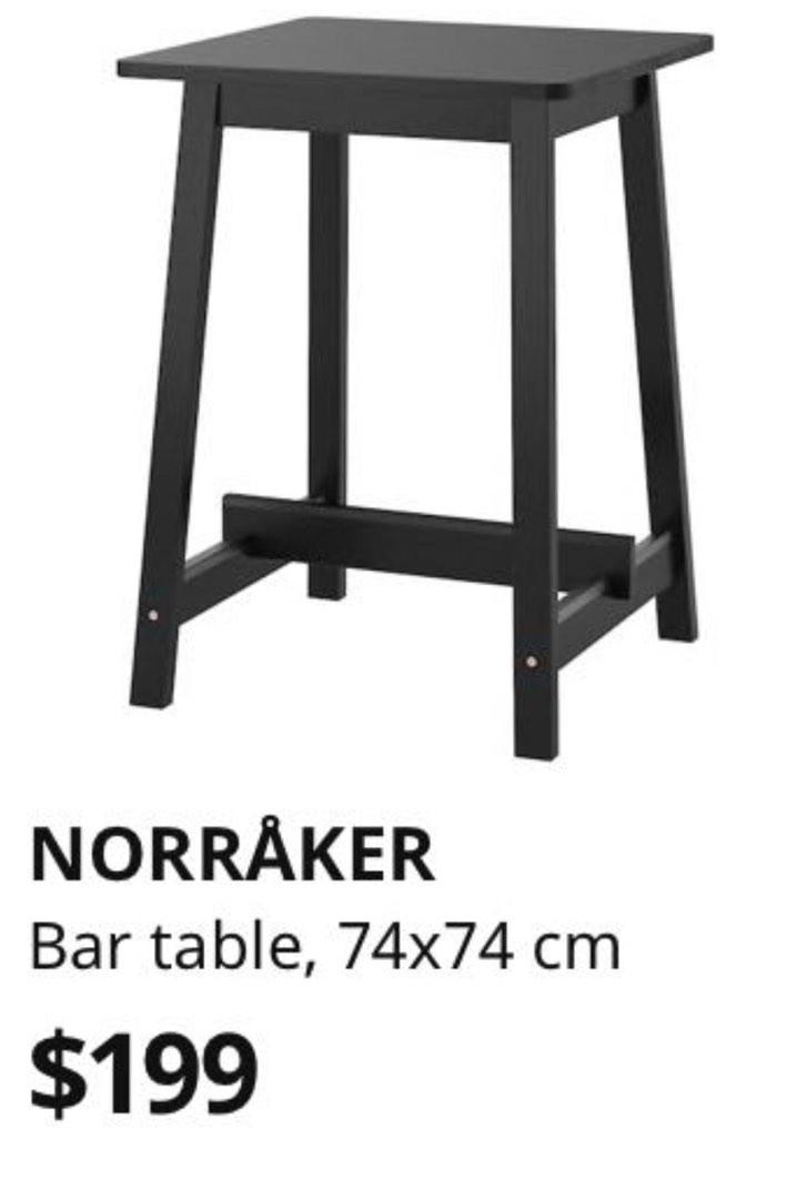 IKEA Dinning Bar Table Norraker Series, Furniture & Home Living ...