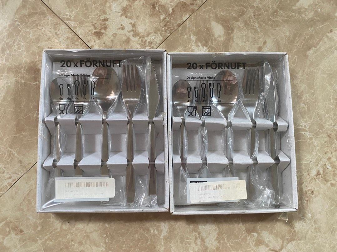 Ikea Fornuft 20 pcs Modern Stainless Cutlery Set 1 set left, Furniture ...