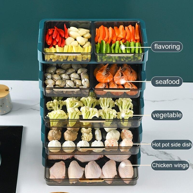 Kitchen Multi-Layer Drawer-Type Drainable Vegetable Preparation Rack ...