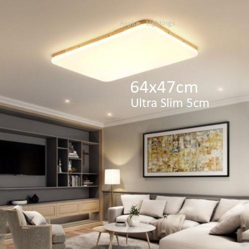 LED Ceiling Light Wood Rectangle Lighting, Furniture & Home Living ...