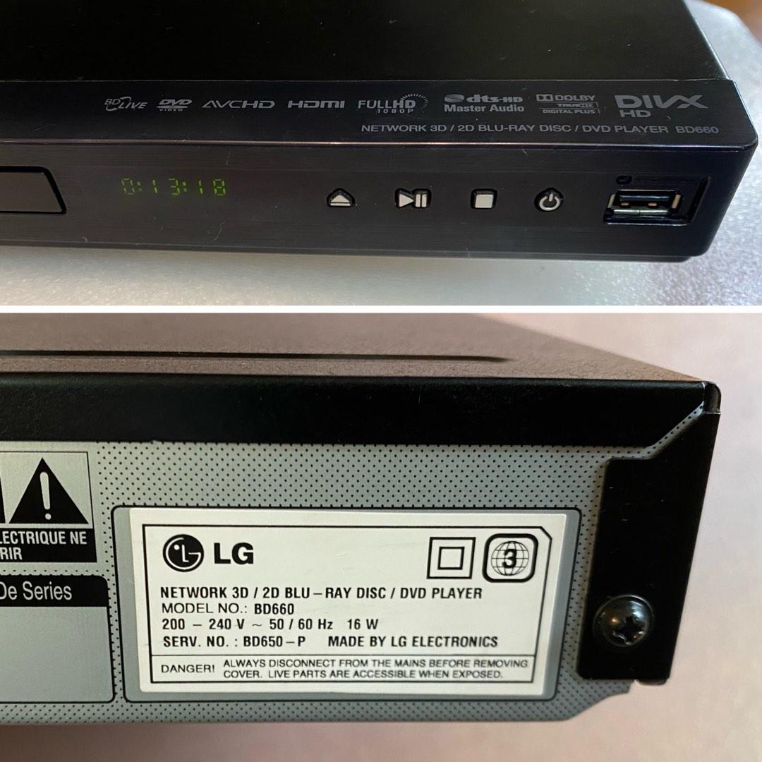 LG BD660 3D Blu Blue Ray / DVD / CD Player set with remote controller 藍 ...