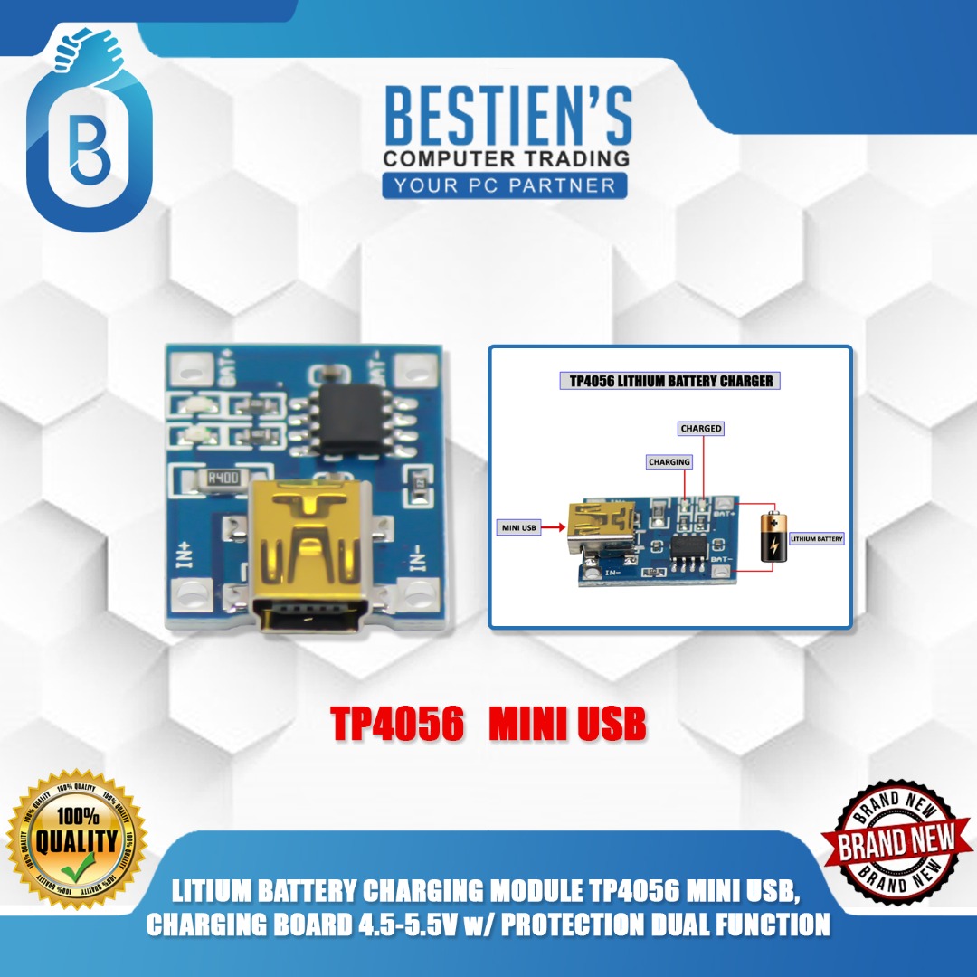 LITIUM BATTERY CHARGING MODULE TP4056 MINI USB, CHARGING BOARD 4.5-5.5V ...
