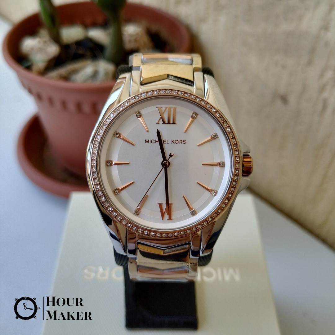 MICHAEL KORS MK6686 Whitney Crystal White Sunray Dial Ladies Watch ...