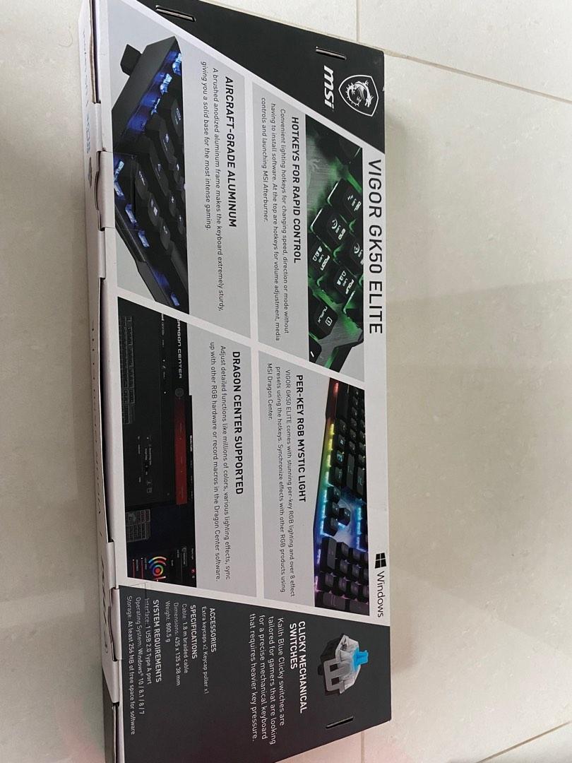 MSI Vigor GK50 Elite Mechanical Keyboard, Computers & Tech, Parts ...