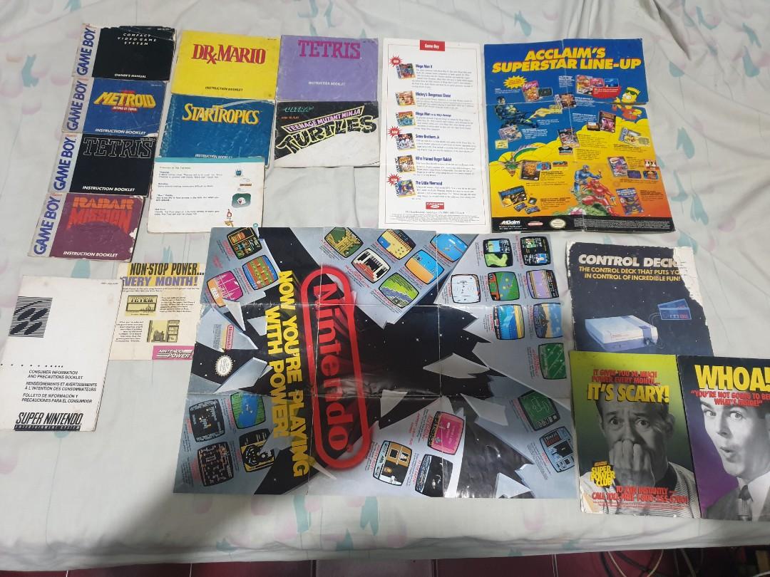 Nintendo NES SNES Gameboy manual inserts tetris radar mission dr mario ...