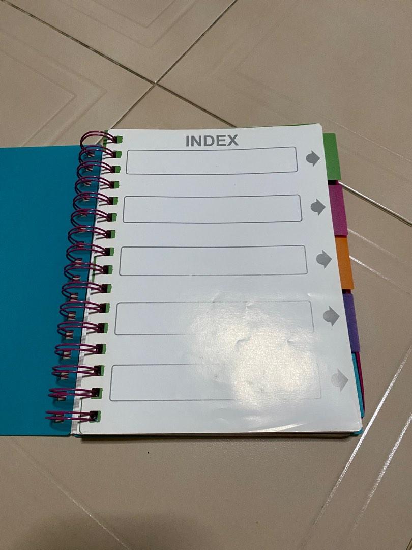 Notebook with Index and Dividers, Hobbies & Toys, Stationery & Craft ...