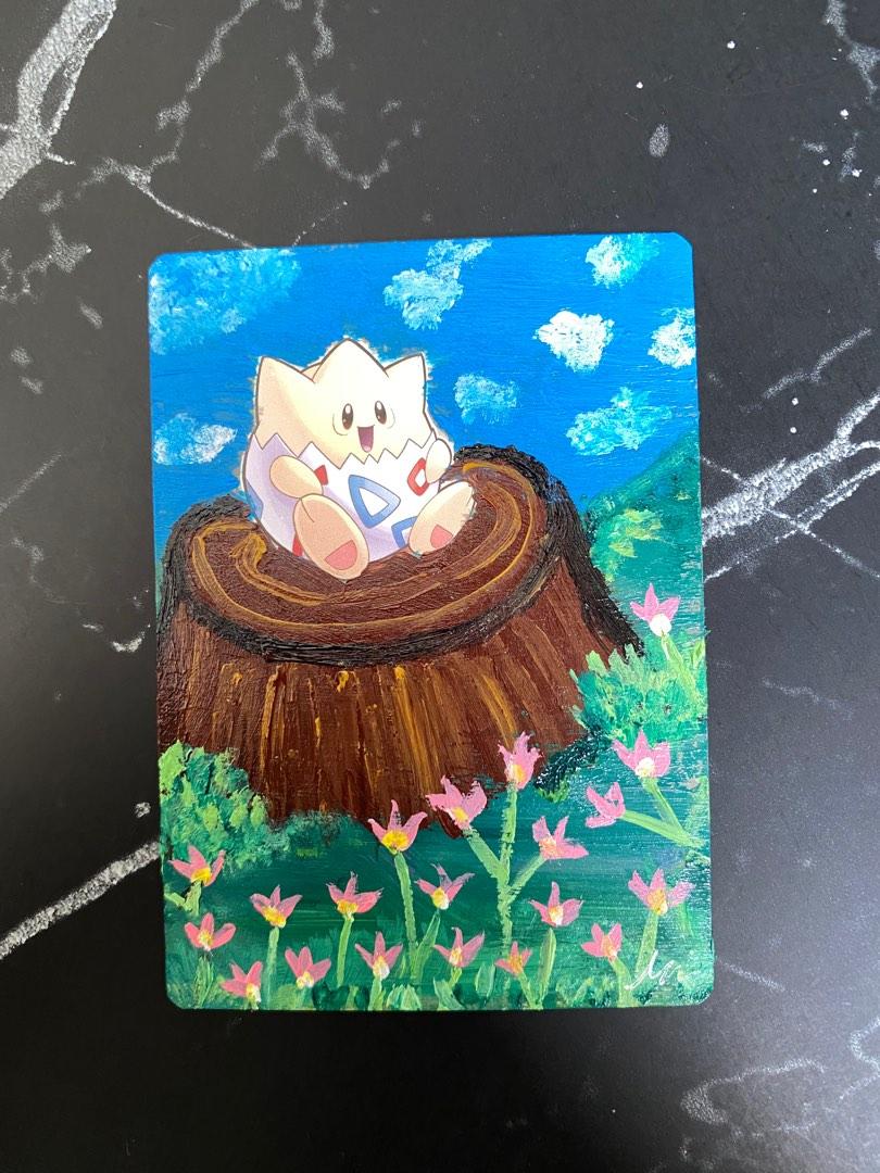Painted Pokémon Card (Togepi), Hobbies & Toys, Toys & Games on Carousell