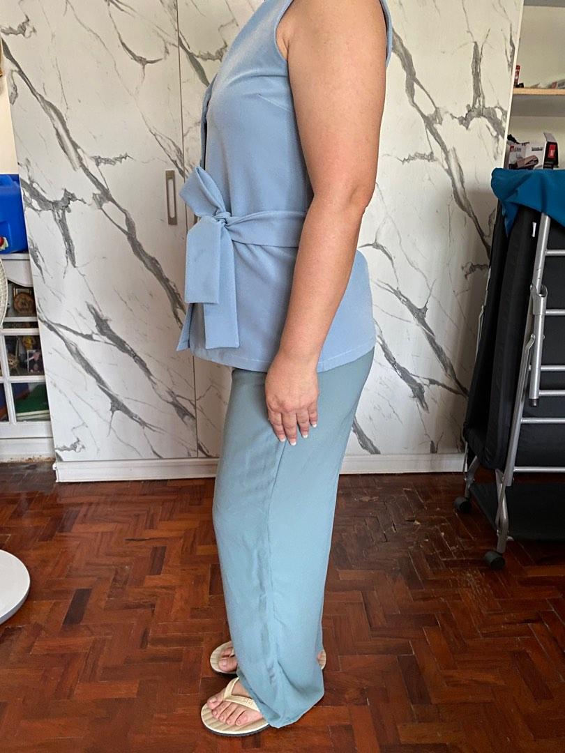 Pastel Blue Co-ords (Blouse & Pants), Women's Fashion, Dresses & Sets ...