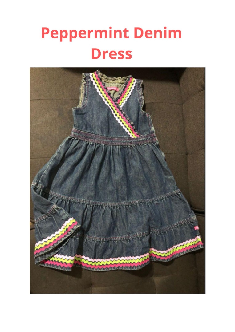 Peppermint Denim Dress, Babies & Kids, Babies & Kids Fashion on Carousell