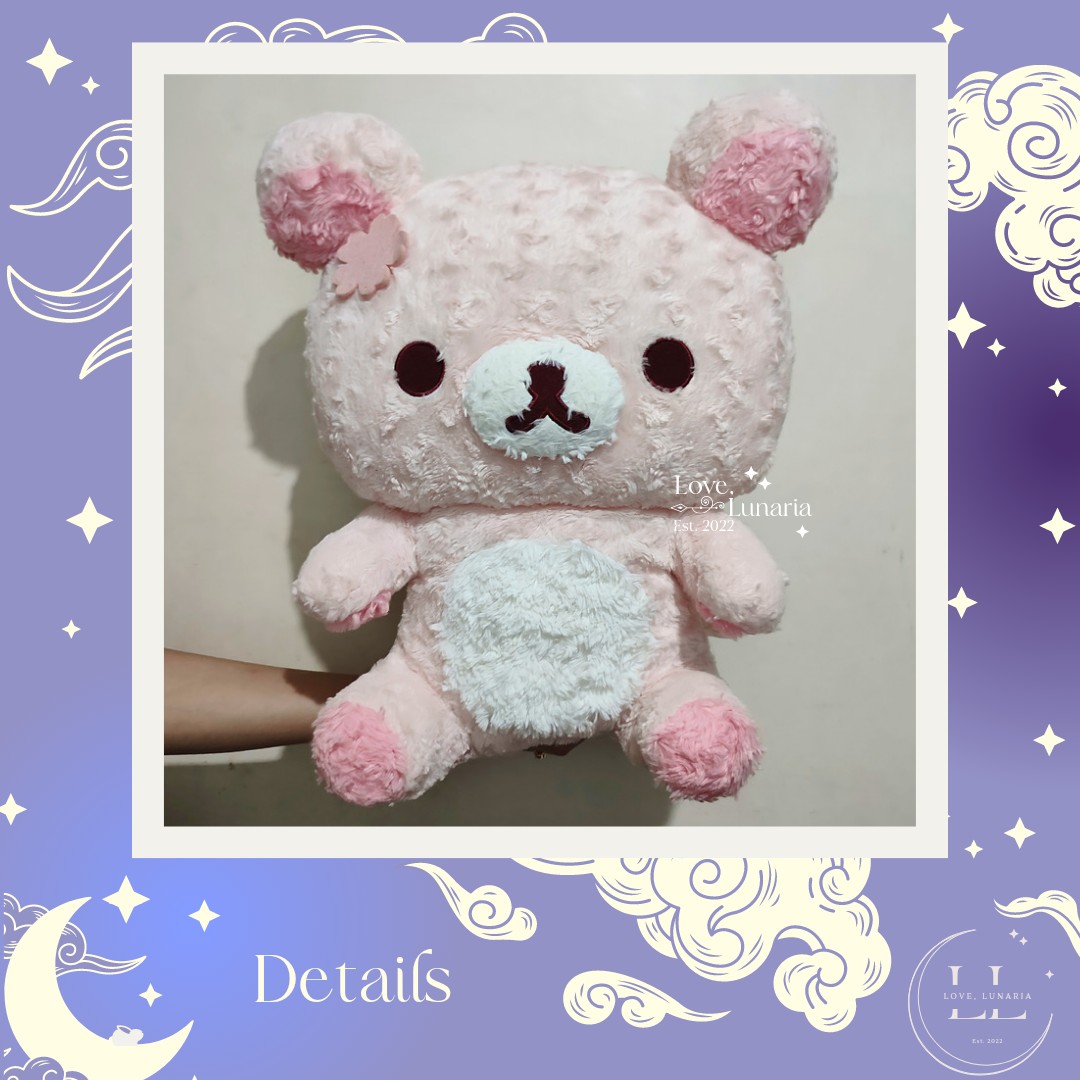 Pink Sakura Rilakkuma Rose Pattern Fur Plushie, Hobbies & Toys, Toys ...