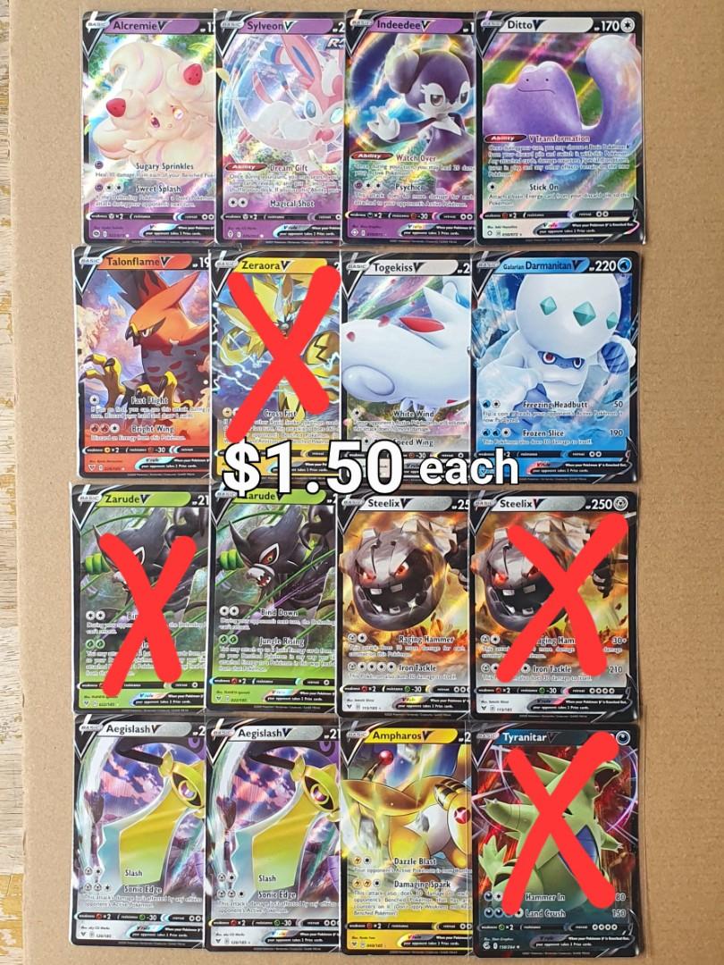 Pokemon cards tyranitar steelix ditto sylveon v, Hobbies & Toys, Toys ...