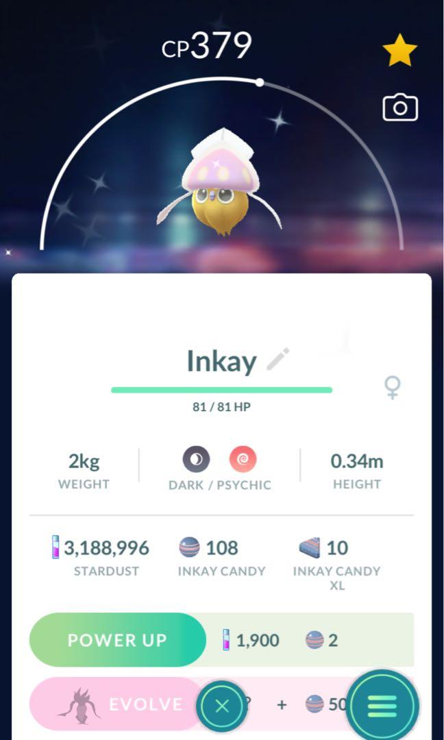Pokémon go shiny inkay, Video Gaming, Gaming Accessories, In-Game ...