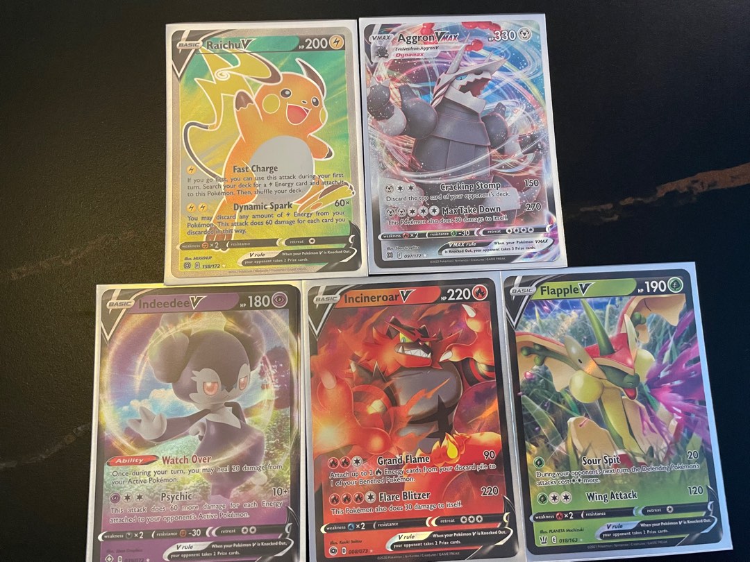 Raichu V Full Art FA / Aggron Vmax / Indeedee V / Incineroar V ...
