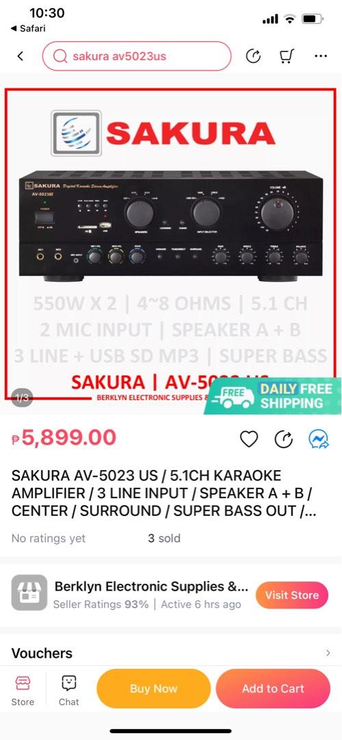 Sakura digital karaoke stereo amplier, Audio, Soundbars, Speakers ...