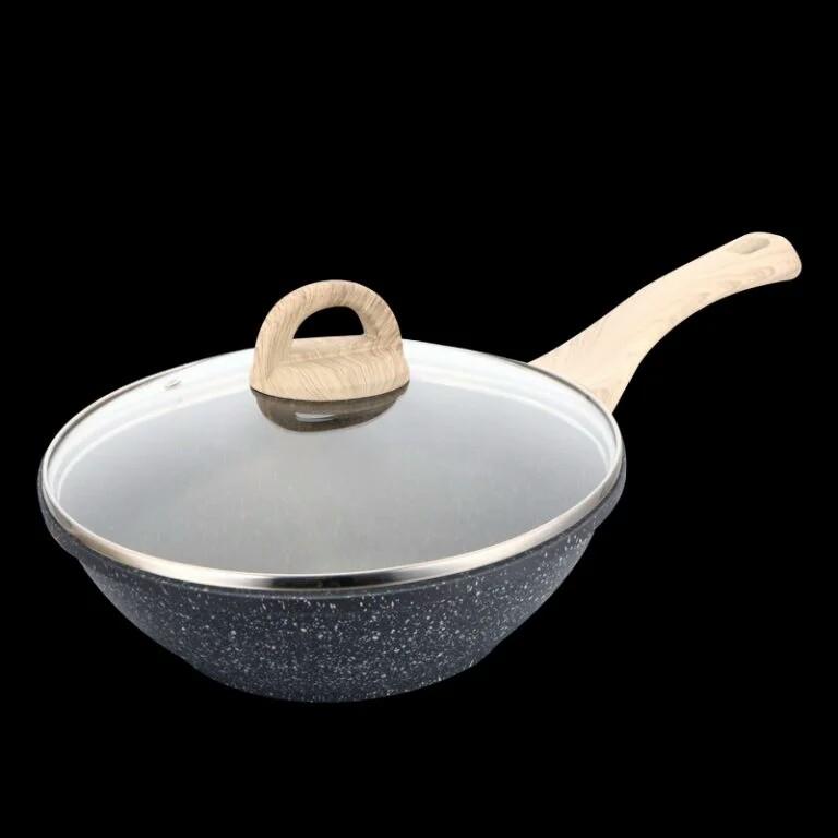 Shogun Granite Cookware Plus 28 x 8.5cm Nonstick Stirfry Pan with Glass ...