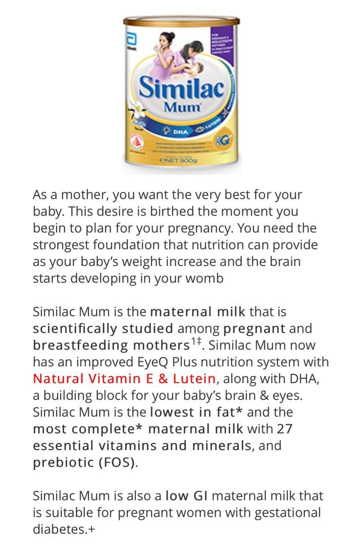 Similac Mum 400g milk powder for mothers, Babies & Kids, Maternity Care ...