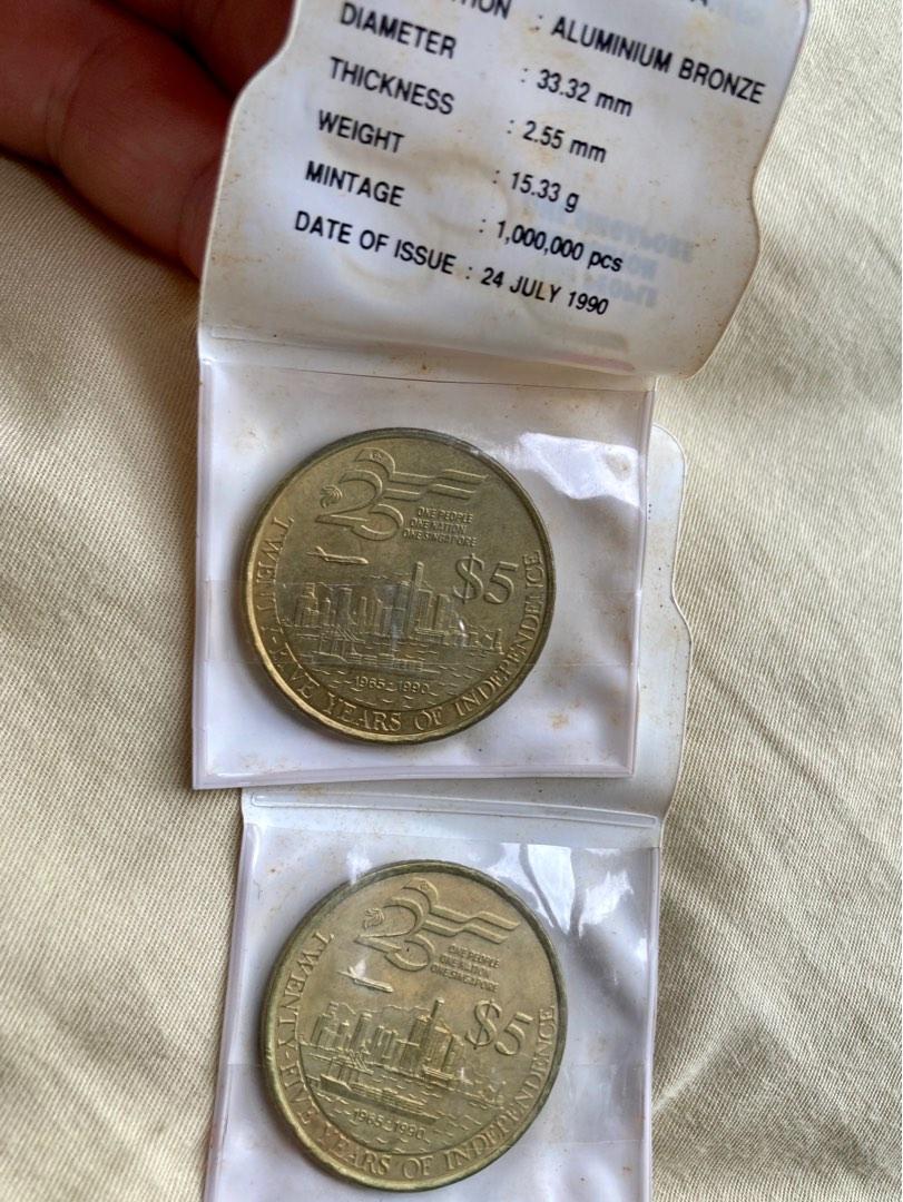 Singapore $5 Coin 25th Anniversary, Hobbies & Toys, Memorabilia ...