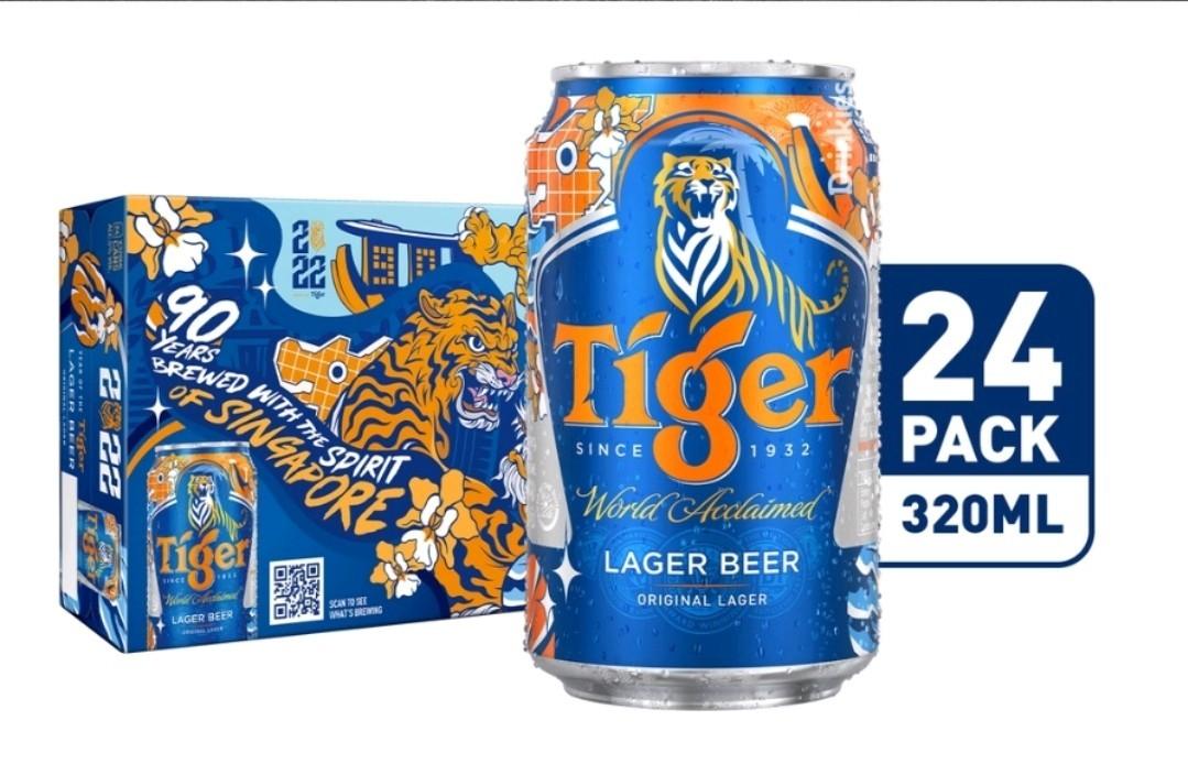 Tiger beer 2 cartons 24 cans each, Food & Drinks, Alcoholic Beverages ...