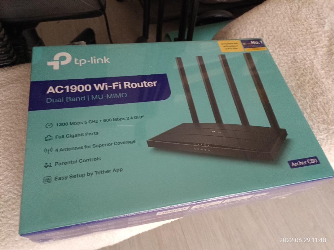 TP-Link AC1900 Wi-Fi Router Archer C80, Computers & Tech, Parts ...