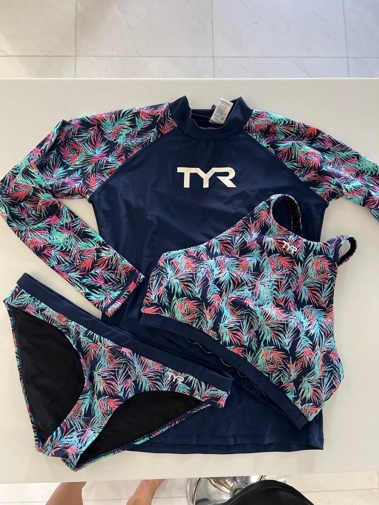 TYR swim set with rash guard and 2 piece swim suit, Women's Fashion ...