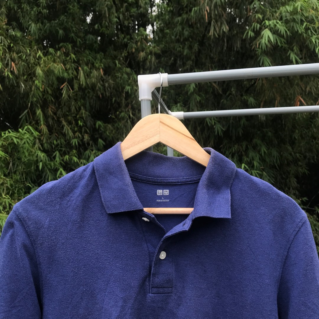 Uniqlo Blue Pique Polo Shirt, Men's Fashion, Tops & Sets, Tshirts ...