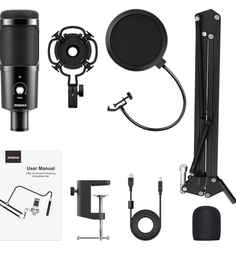 USB Microphone Kit for PC Computer, JEEMAK Professional Condenser ...