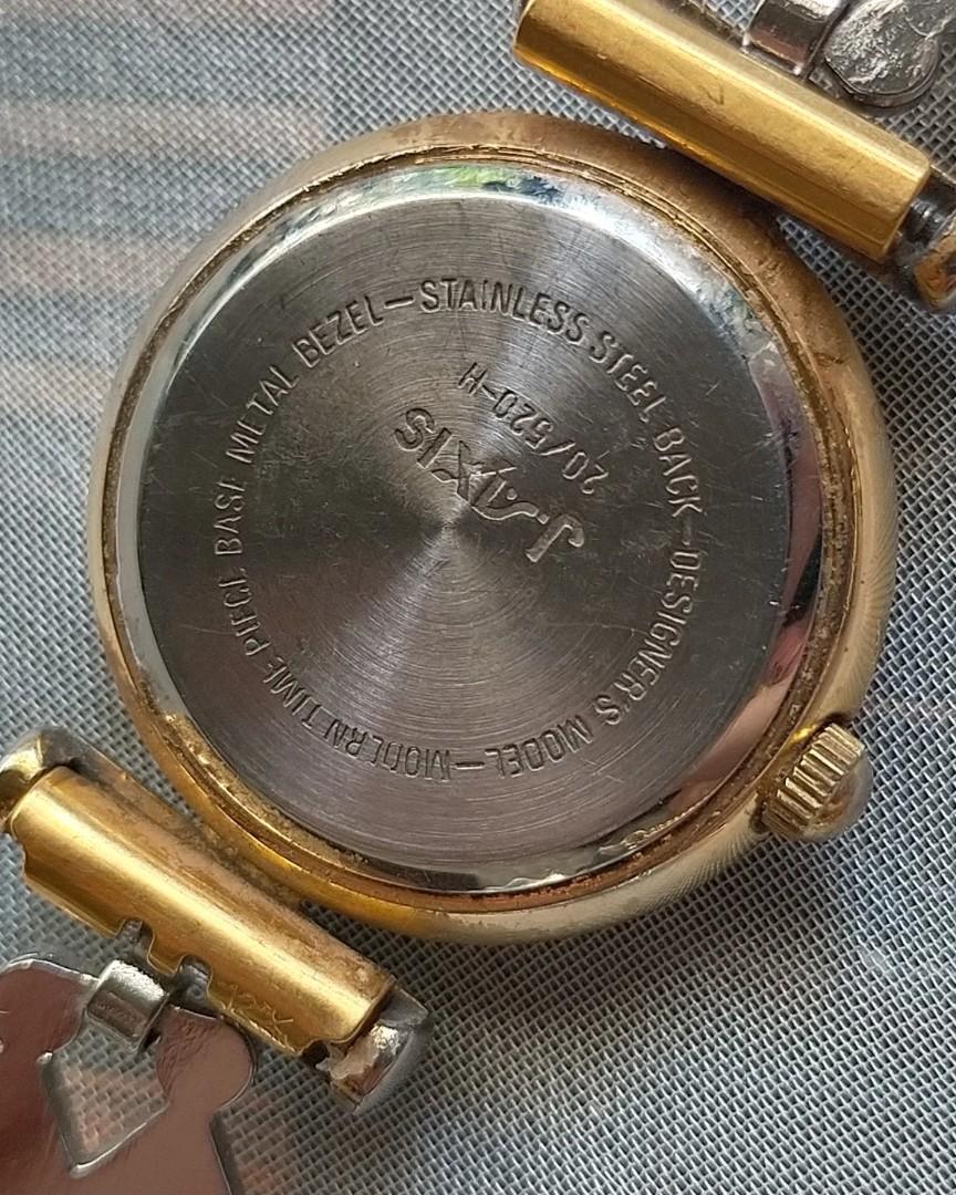 Vintage J-Axis two toned script quartz watch. Elegant strap design in ...