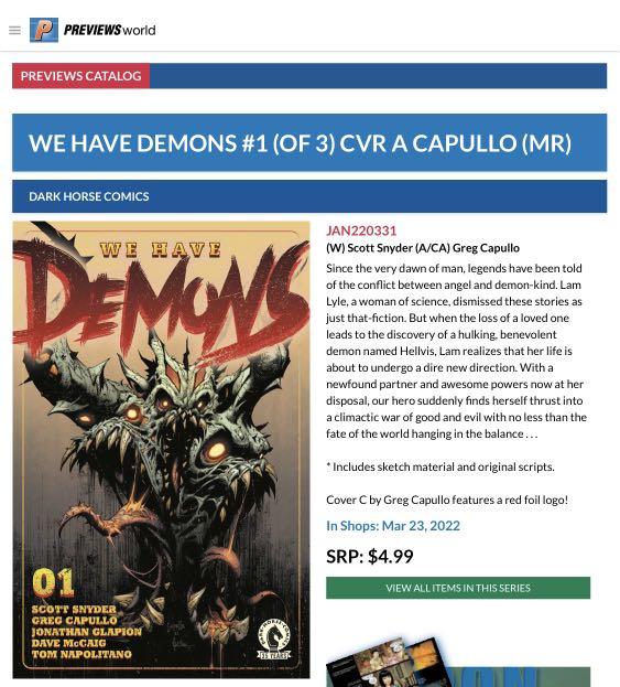 We Have Demons #1-3 | COMPLETE SET | DARK HORSE COMICS | 2021, Hobbies ...