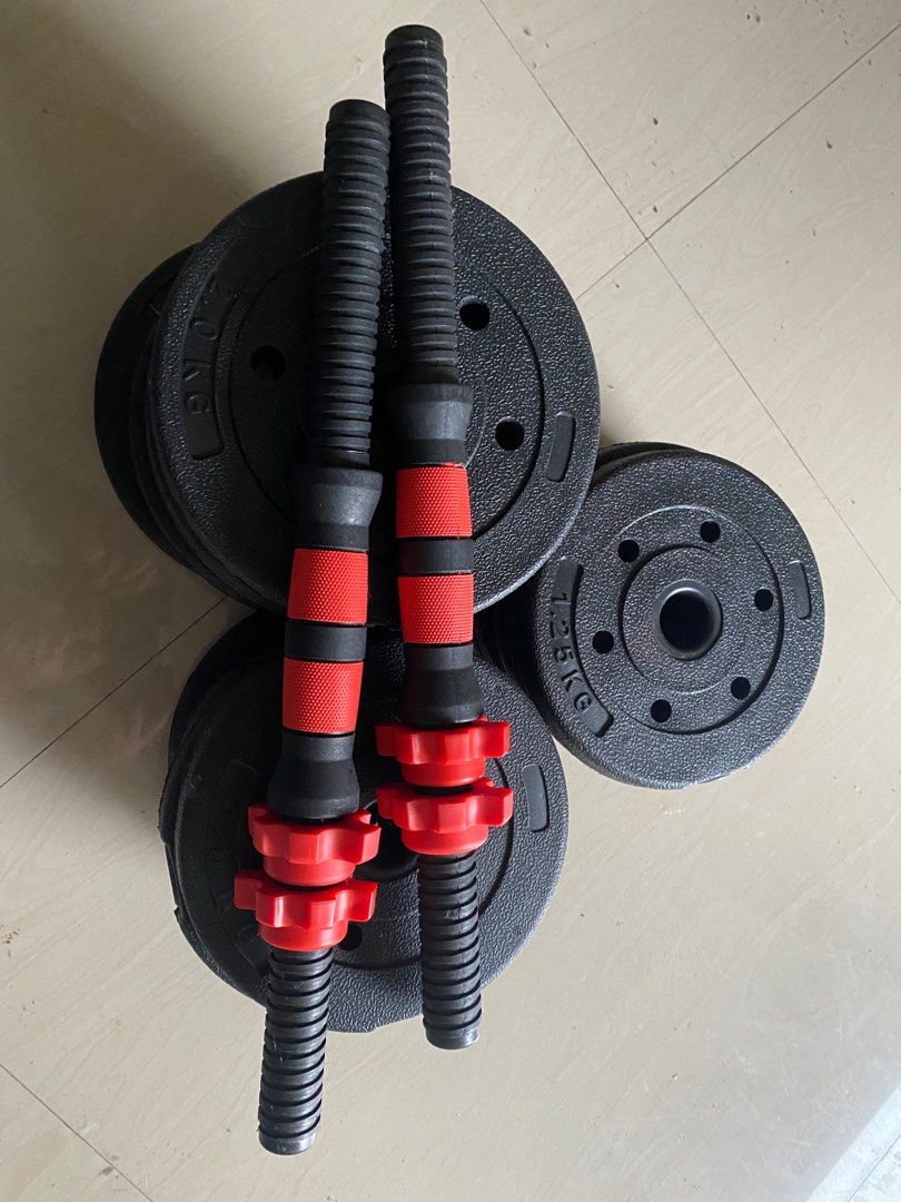 Weights and bar (dumb bell), Sports Equipment, Exercise & Fitness ...