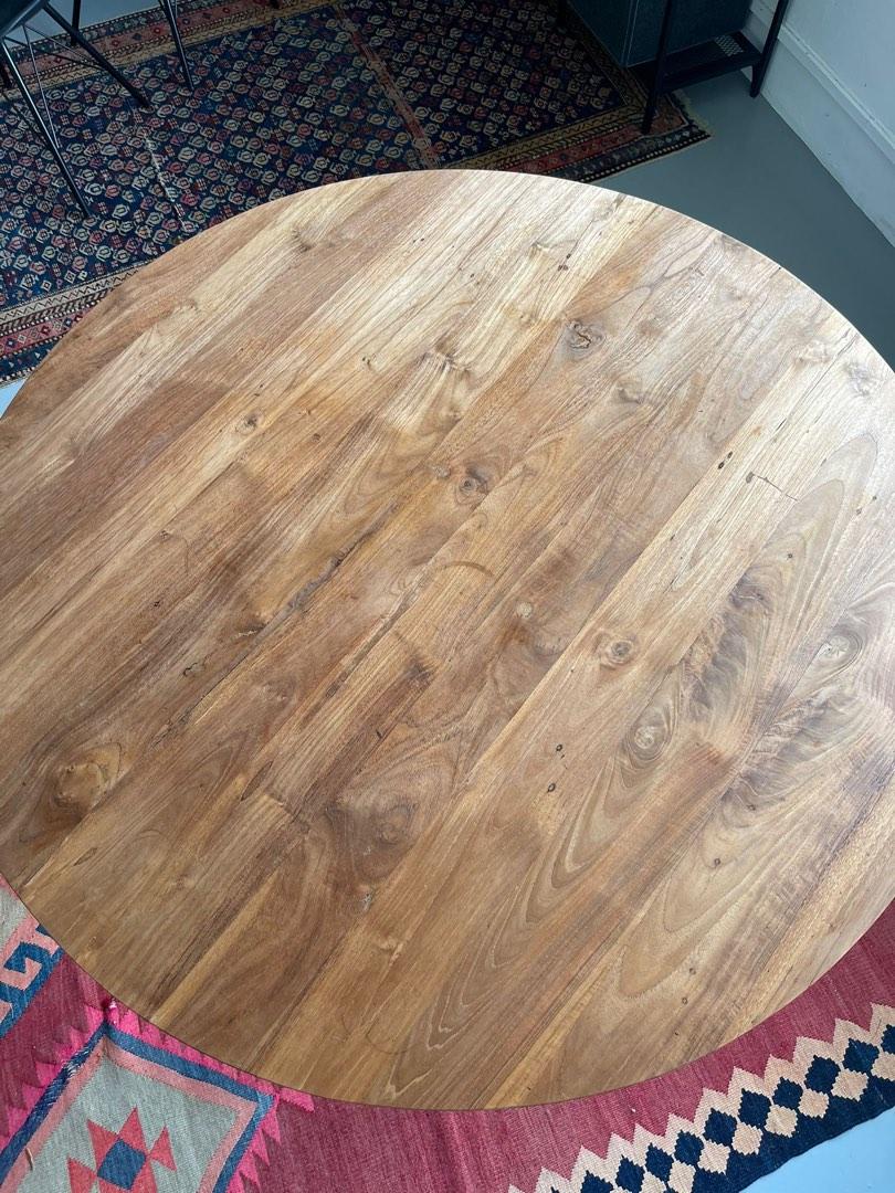 Wooden Round Table - 120cm DIA, Furniture & Home Living, Furniture ...