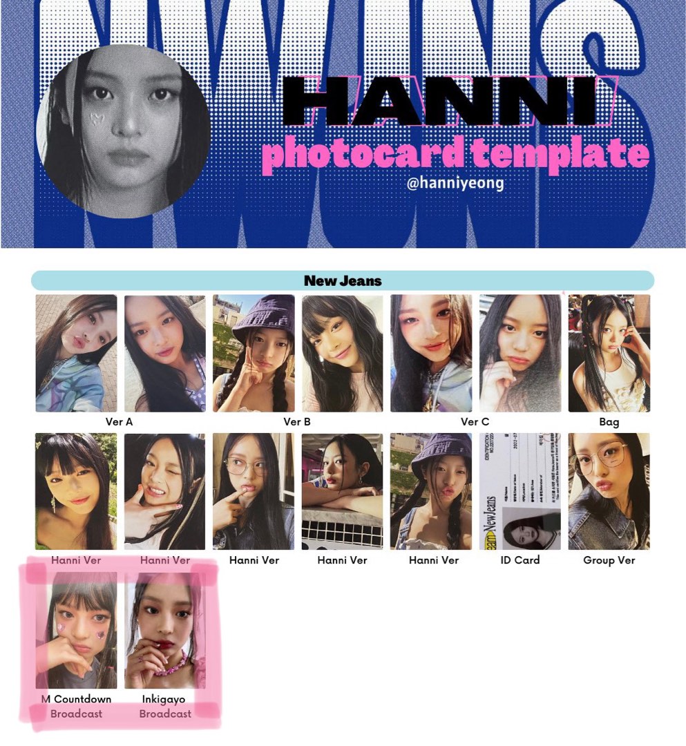 HANNI Official Photocard NewJeans Album NewJeans Kpop Genuine Type 